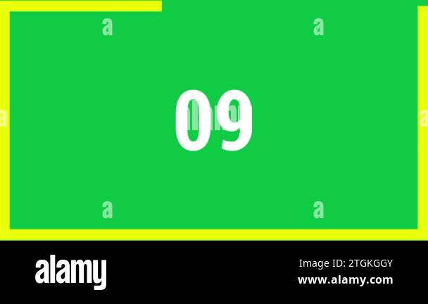 10 seconds countdown timer animation with elapsed yellow square effect ...