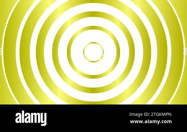 Animated increasing golden linear circles from the center. Flat vector ...