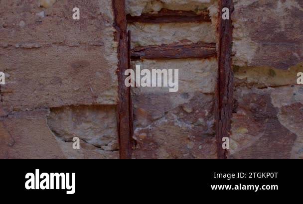 Corrosion of metal in the ceiling wall of an industrial building. Rust ...