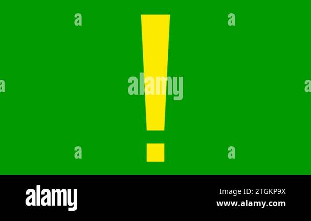 Animated yellow symbol of exclamation mark. Looped video. Concept of ...
