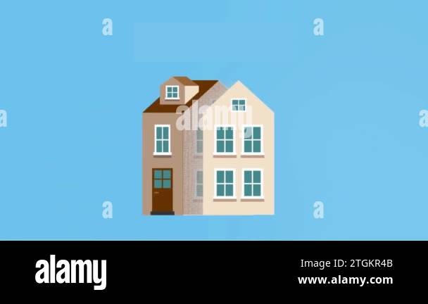 An animation that reveals all the details of the house. An animation ...