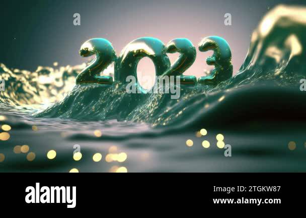 Cinemagraph of moving wave and the number 2023 Stock Video Footage - Alamy
