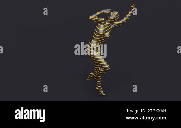 Modern minimal trendy surreal 3d render illustration, posing attractive ...