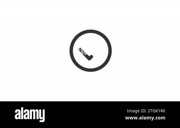 Animated tick button linear icon. Check mark. Selecting, accepting ...