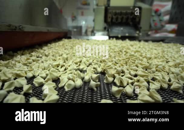 Close Up Footage of the Automatic Machine Production Process at a ...