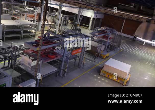 Automated factory with self-managed robots. Robots in an automated ...