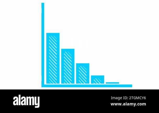 Animated blue recession chart of financial decline with a trend line ...