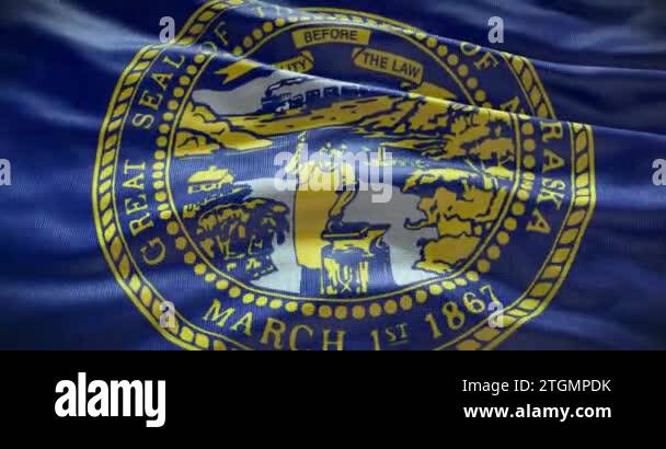 Nebraska state flag waving background. 4K backdrop Stock Video Footage ...