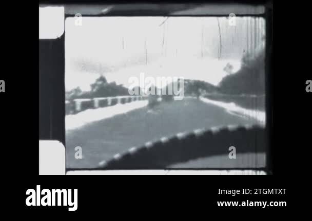Milan, Italy may 1954: Italian travel by car scene in 50s Digitized 4k ...