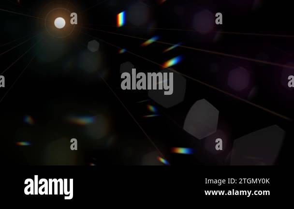 Lens flare with prism animation effect animation background. 2D graphic ...