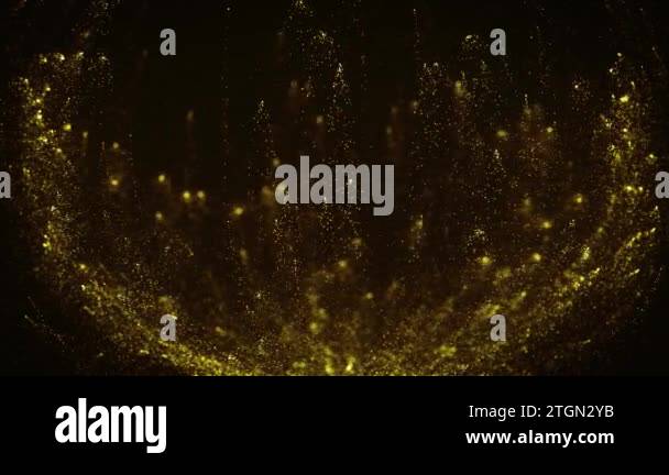 Abstract Gold Particles Rising Background/ 4k animation of an abstract ...