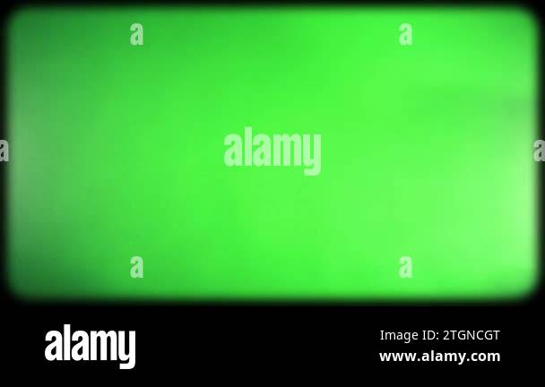 Light Leaks on Green Background. Effect of an old TV with a kinescope ...