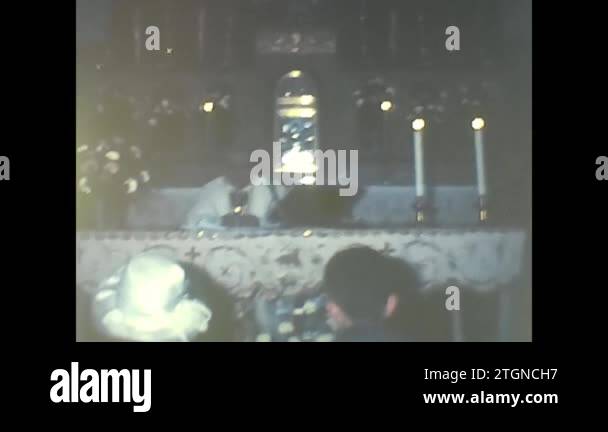 palermo, italy december 1970: a priest celebrates a wedding anniversary ...