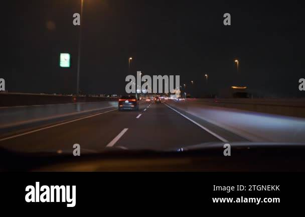 Tokyo Metropolitan Expressway Car driving Night View Japan shutoko ...