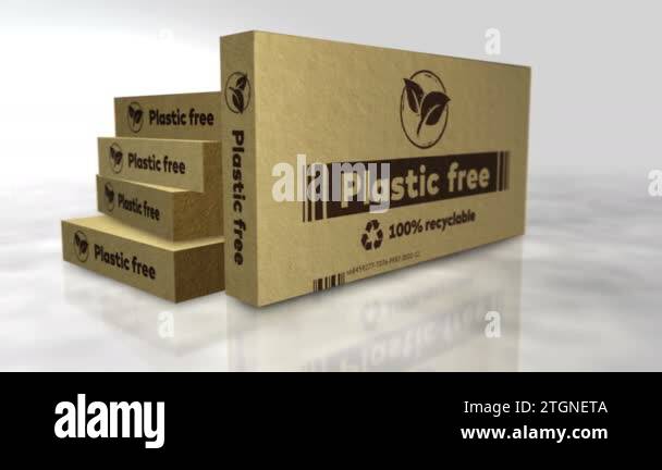 Plastic free and eco friendly box. Recyclable and ecology pack ...