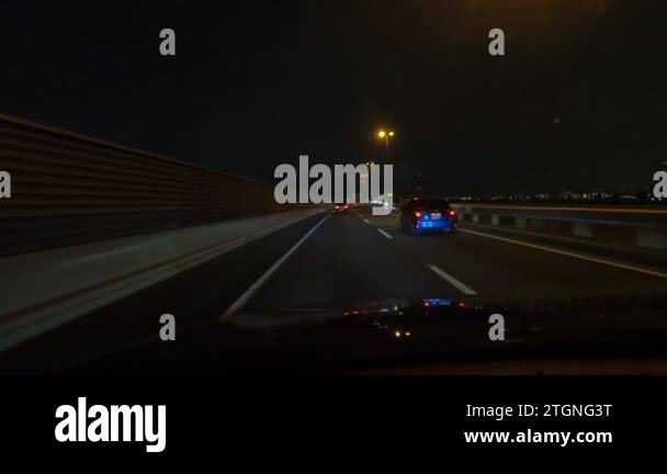 Tokyo Metropolitan Expressway Car driving Night View Japan shutoko ...