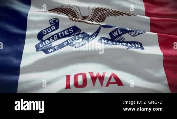 Iowa state flag waving background. 4K backdrop Stock Video Footage - Alamy