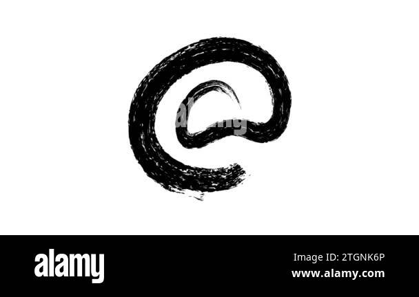 Grunge At the Rate Sign Wiggle Effect. Strudel Sign Black Icon on White ...