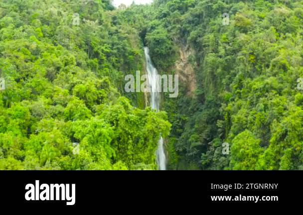 Mantayupan Falls in the jungle, island of Cebu, Philippines. Waterfall ...