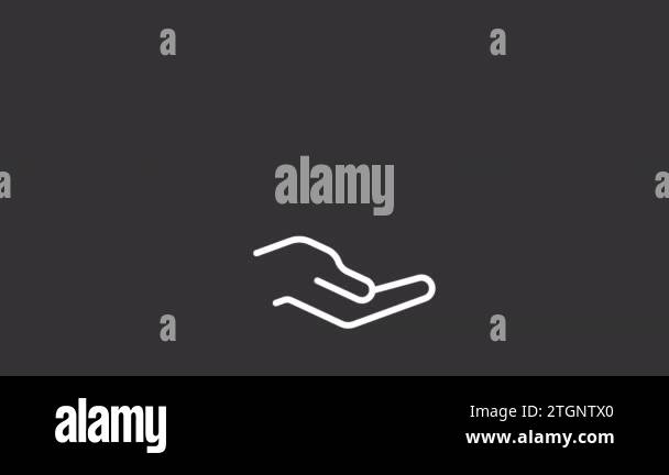 Animated charitable white line icons. Volunteer opportunity. Charitable ...