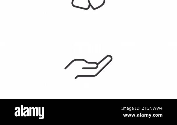 Animated donation linear icons. Financial assistance. Humanitarian ...