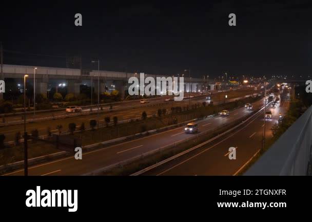 Tokyo Night Metropolitan Expressway Gulf Line Bayshore 2022 Stock Video ...