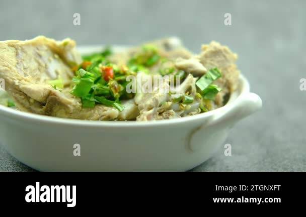 Hot and Spicy pork rib soup, Tom yum pork rib Thai called "Tom Leng Zap ...