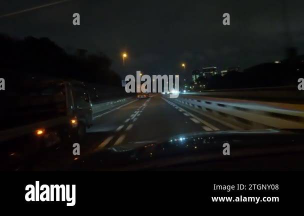 Tokyo Metropolitan Expressway Car driving Night View Japan shutoko ...