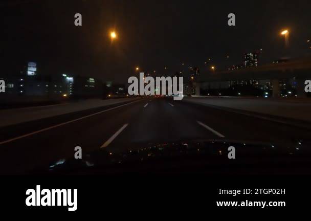 Tokyo Metropolitan Expressway Car driving Night View Japan shutoko ...