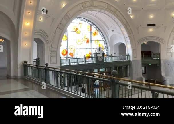 Tacoma, Washington, USA - 06.21.22: The stunning Monarch Window glass ...