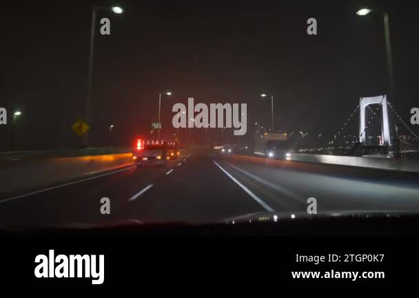 Tokyo Metropolitan Expressway Car driving Night View Japan shutoko ...