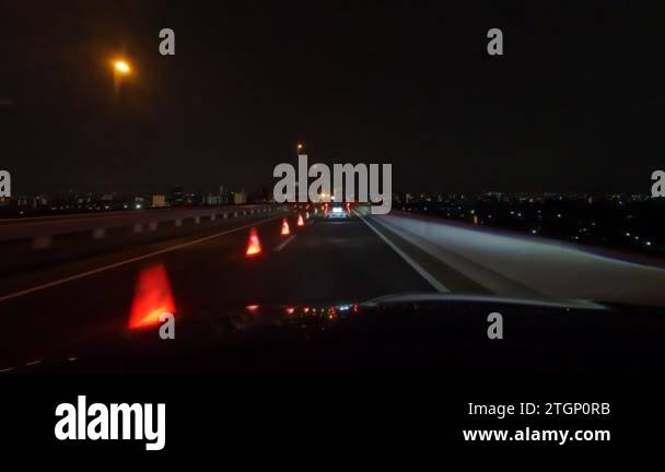 Tokyo Metropolitan Expressway Car driving Night View Japan shutoko ...