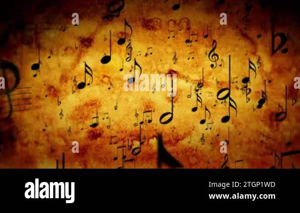 Animated background with musical notes, Music notes flowing, flying ...