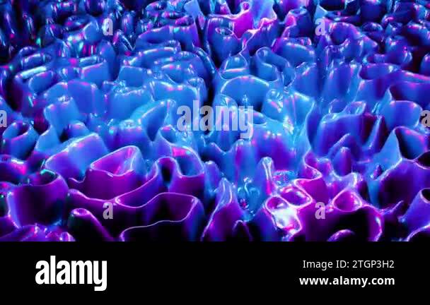 Stylish 3D Abstract Animation Color Wavy Smooth Wall. Concept Multicolor Liquid Pattern. loop ...