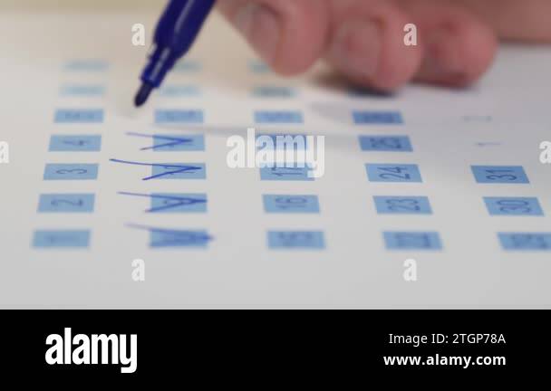 Planning and Checking the Daily Schedule or the Holiday on the Calendar ...