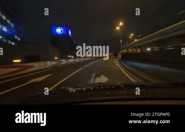 Tokyo Metropolitan Expressway Car driving Night View Japan shutoko ...