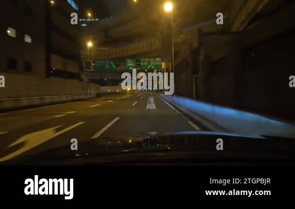 Tokyo Metropolitan Expressway Car driving Night View Japan shutoko ...