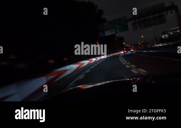 Tokyo Metropolitan Expressway Car driving Night View Japan shutoko ...