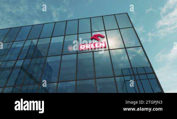 Plock, Poland, January 5, 2023: PKN Orlen headquarters glass building ...