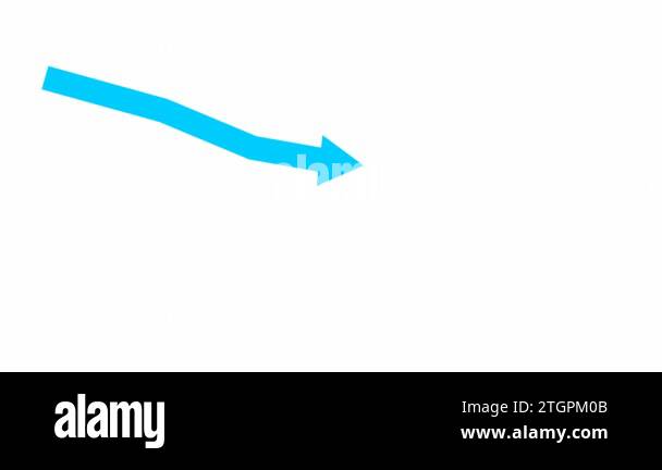 Animated blue arrow. Recession chart of economy. Economic crisis, recession, decrease graph ...
