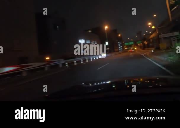 Tokyo Metropolitan Expressway Car driving Night View Japan shutoko ...