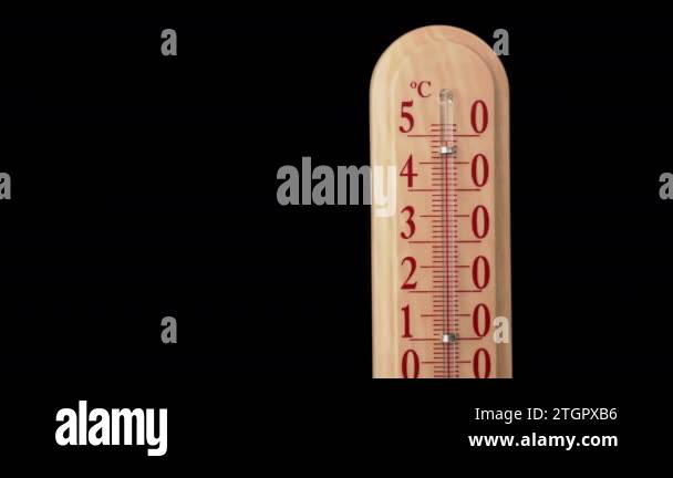 Scale of the thermometer for air rises up on a transparent background ...