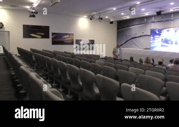 MUNICH, GERMANY - JUNE 28: The press conference room in the Allianz ...