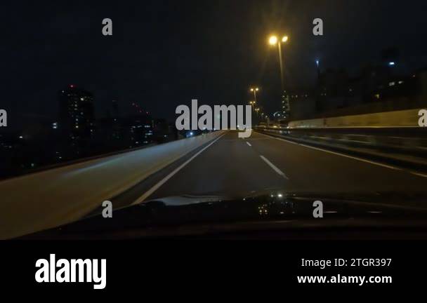 Tokyo Metropolitan Expressway Car driving Night View Japan shutoko ...