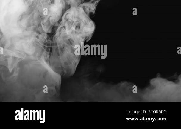 Thick Rolling Fog in Slow Motion on Dark Backdrop. Realistic ...