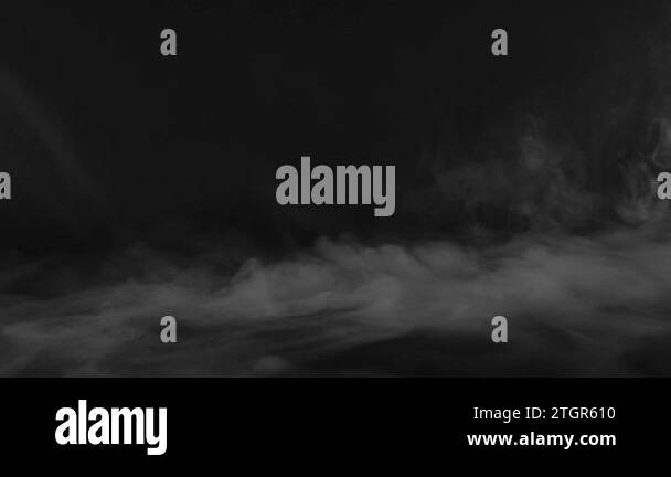 Ground Fog Rolling in Slow Motion on Dark Backdrop. Realistic ...