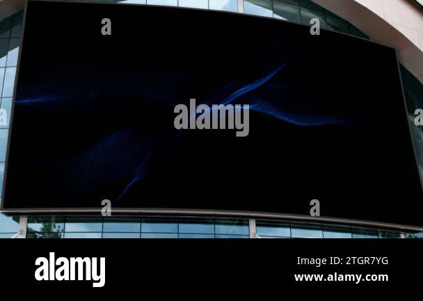 Abstract blue animation on screen, street presentation. Mockup Stock ...