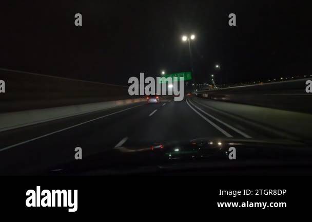 Tokyo Metropolitan Expressway Car driving Night View Japan shutoko ...