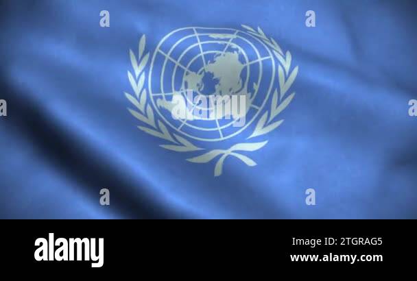 United Nations waving Flag seamless loop animation. 4K Resolution Stock ...