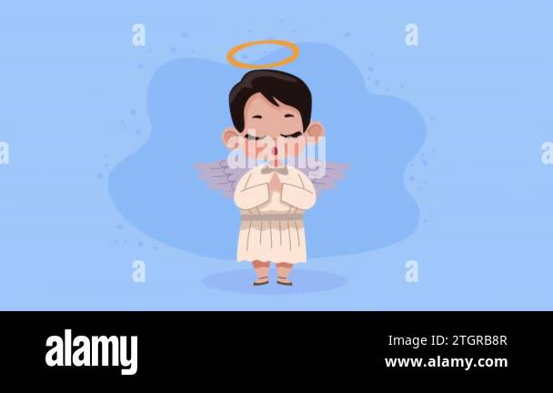 cupid angel praying character animation , 4k video animated Stock Video ...